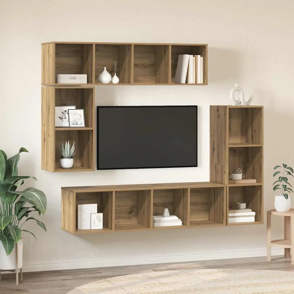 Sestava TV skříněk 4 ks Artisanový dub Kompozitní dřevo 3393224