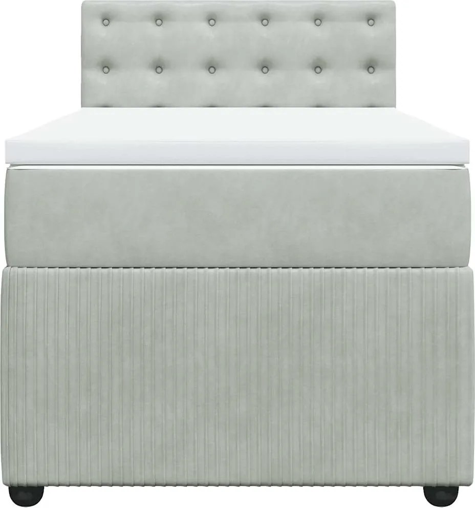 Box spring postel s matrací světle šedá 80 x 200 cm samet 3289902