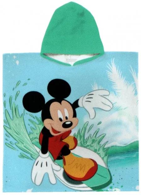 Himatsingka EU - Chlapecké bavlněné pončo osuška s kapucí Mickey Mouse - Disney / 60 x 120 cm