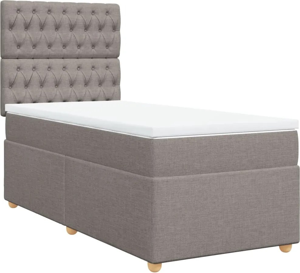 Box spring postel s matrací taupe 90x190 cm textil 3293446