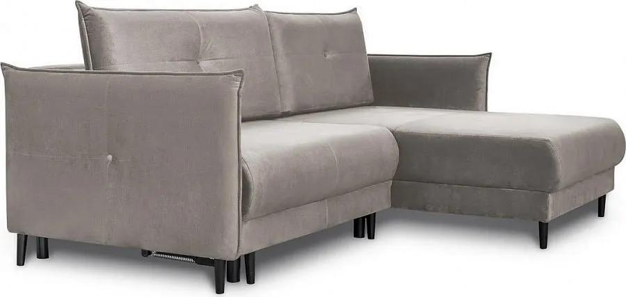 Casarredo - Komfort nábytek Rohová sedací souprava LASTRONI rozkládací s úložným prostorem, pravá, látky A1 | potah: lena 96,barva: N7 černá