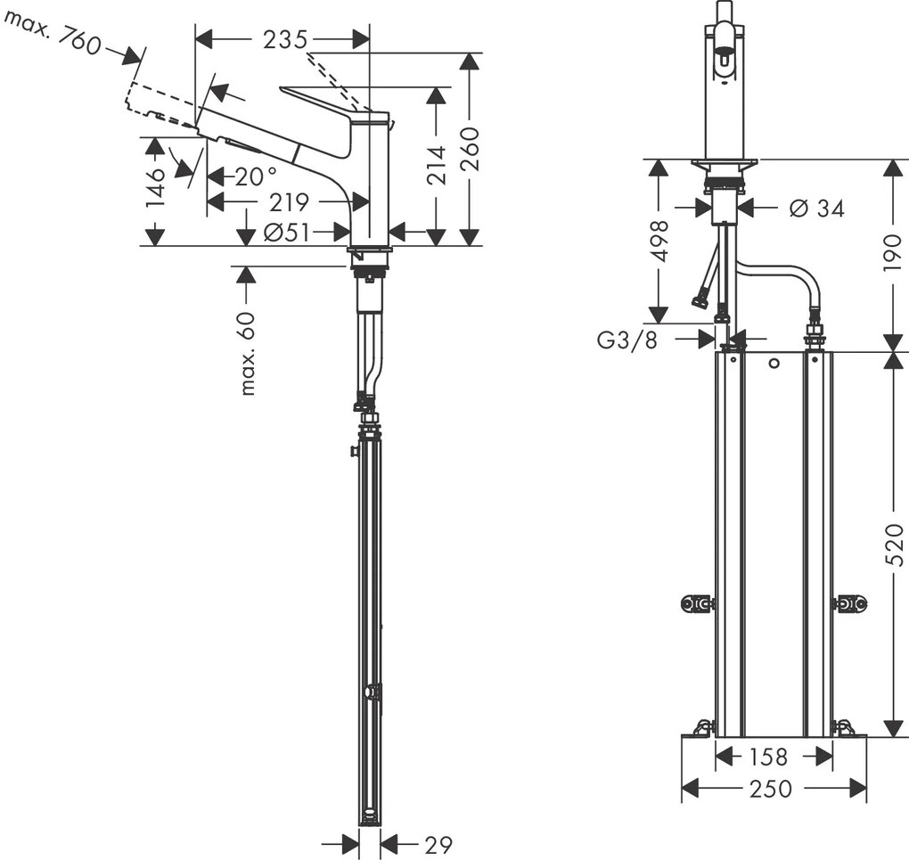 Hansgrohe Zesis M33, páková kuchyňská baterie 150, vytahovací sprška, 2jet, sBox, vzhled nerezu, HAN-74821800