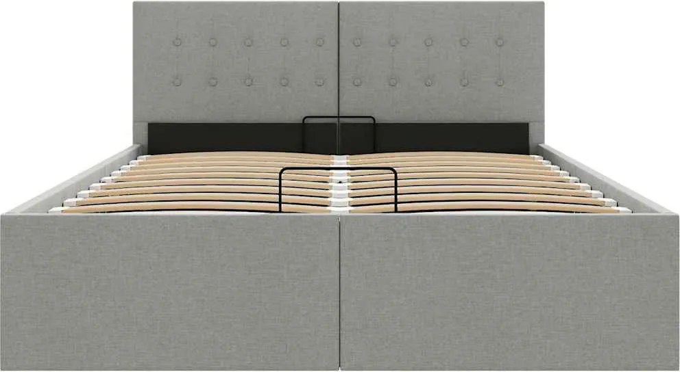 Rám postele s úložným prostorem světle šedý textil 120 x 200 cm 285578