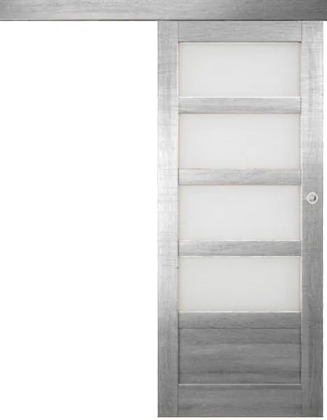 posuvné interiérové dveře na stěnu vasco doors BRAGA model 5 Průchozí rozměr: 70 x 197 cm, Orientace dveří: Levé dveře, Dekor: Buk jasmínový