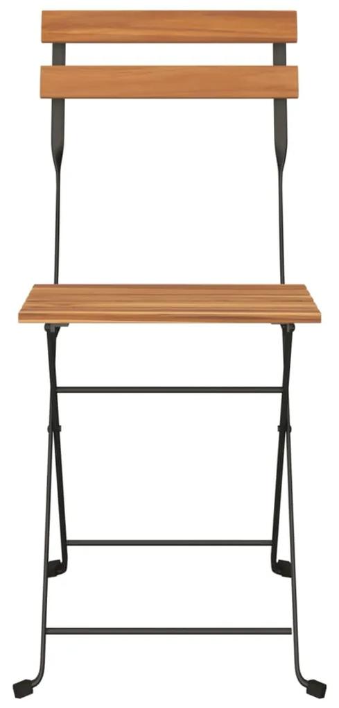 Skládací bistro židle 4 ks masivní teakové dřevo a ocel,  319980