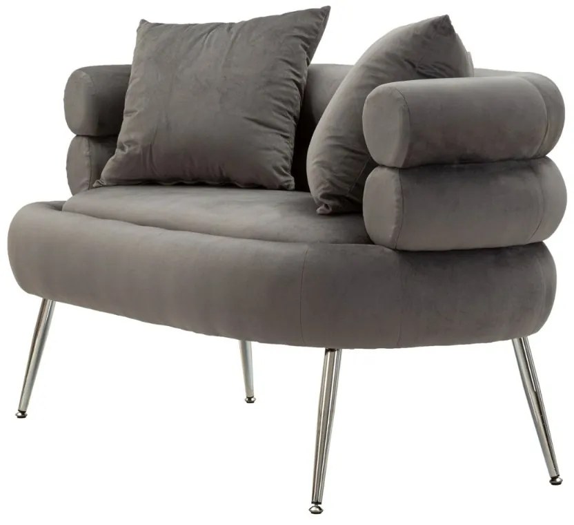 Designová pohovka Harmony 133 cm šedá / stříbrná