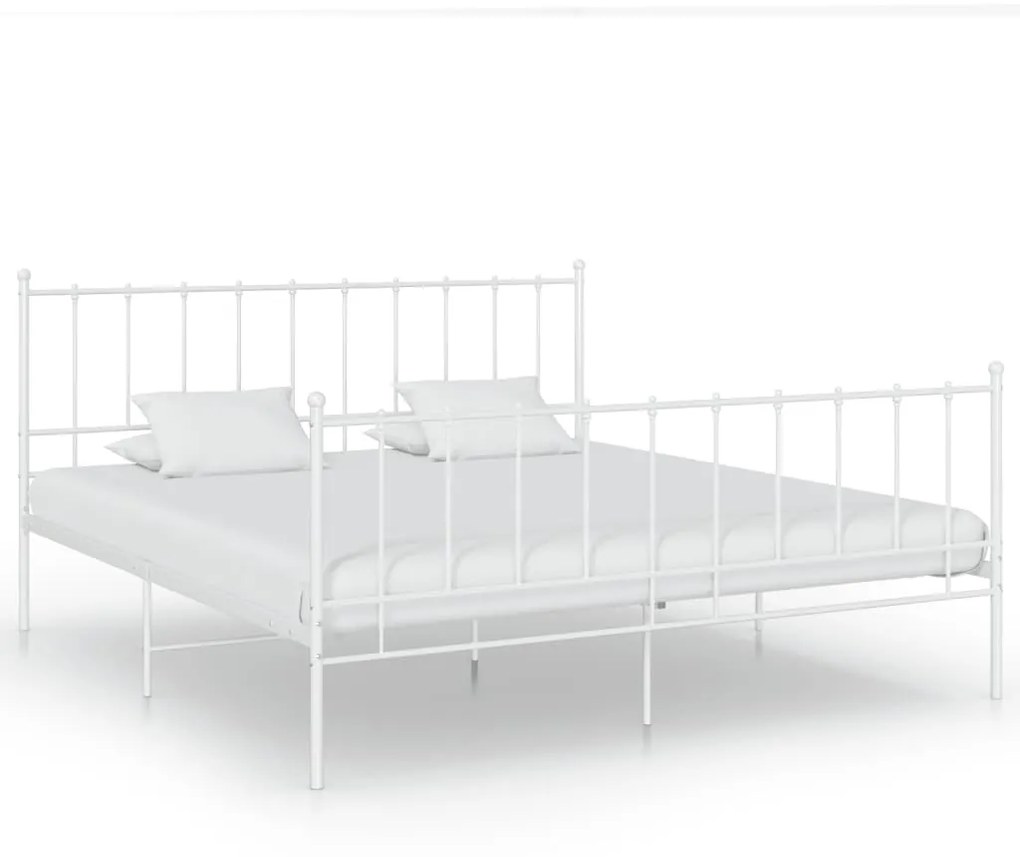 Rám postele bílý kov 160 x 200 cm,  324959