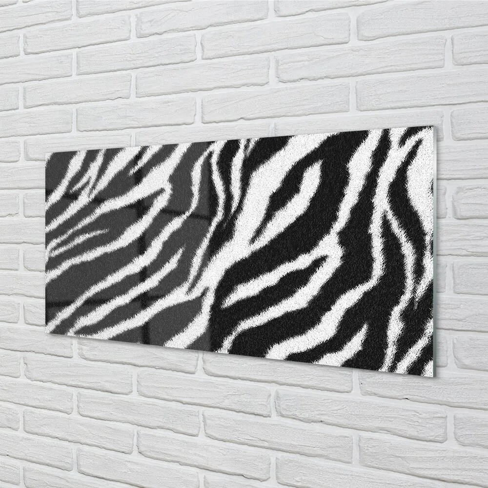 Obraz na skle zebra fur 100x50 cm