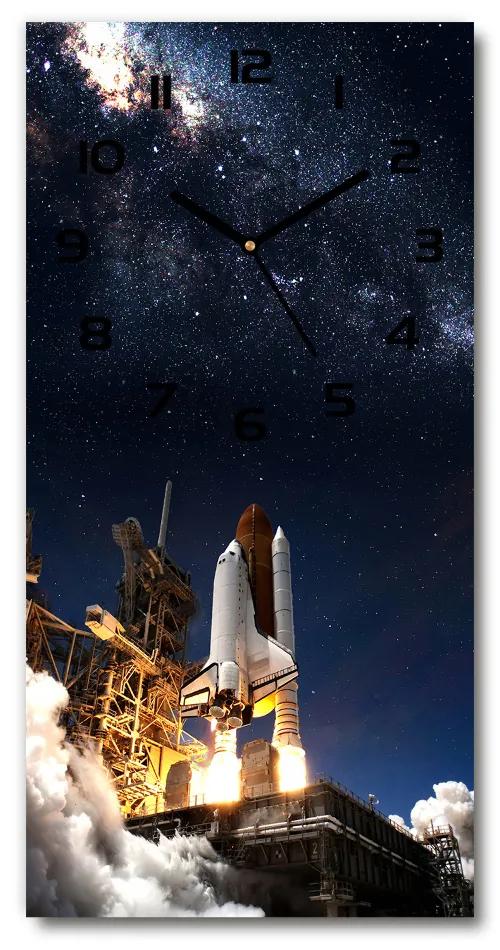 Wallmuralia Nástěnné hodiny Startující raketa 30x60 cm