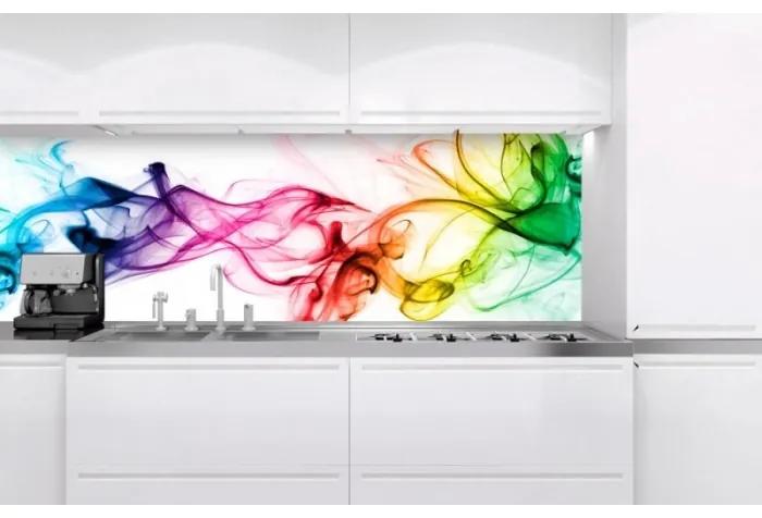 DIMEX | Fototapeta do kuchyně Barevný kouř KI-180-073 | 180 x 60 cm | vícebarevná, bílá