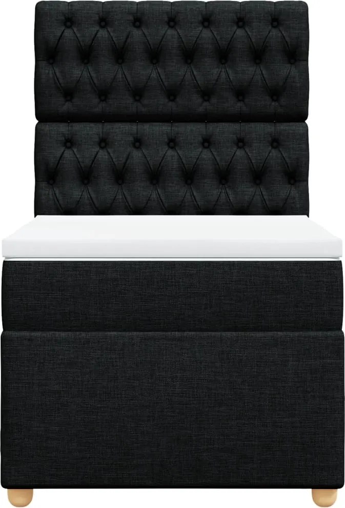 Box spring postel s matrací černá 90x190 cm textil 3293444