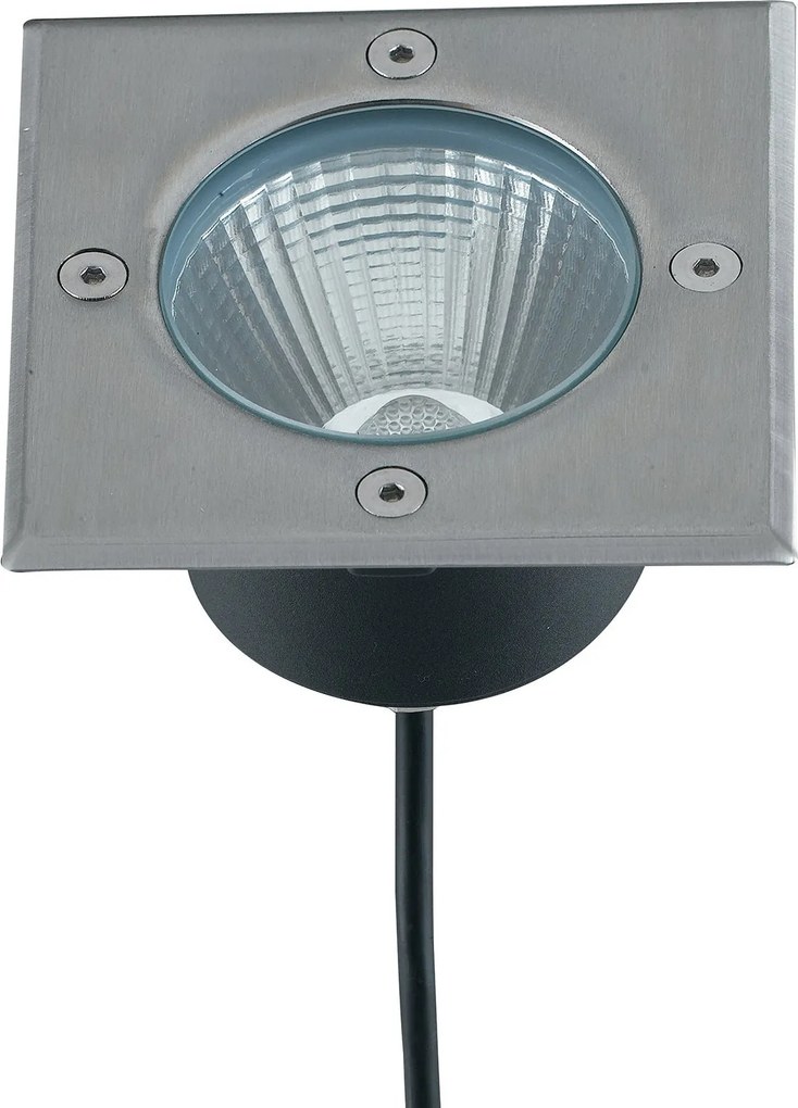 FAN LED-WALK-Q14C Pochozí venkovní svítidlo LED WALK nikl INOX 12 W 1400 lm 3000 K IP67 14x14x9,15 cm - FANEUROPE