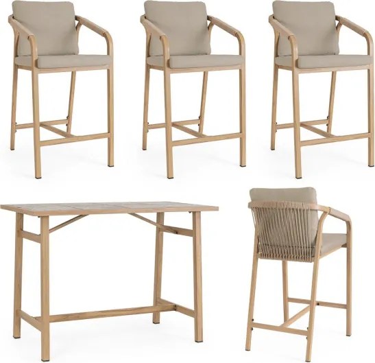BIZZOTTO Zahradní barový set židlí a stolu KALIMERA hnědý 8051836779006