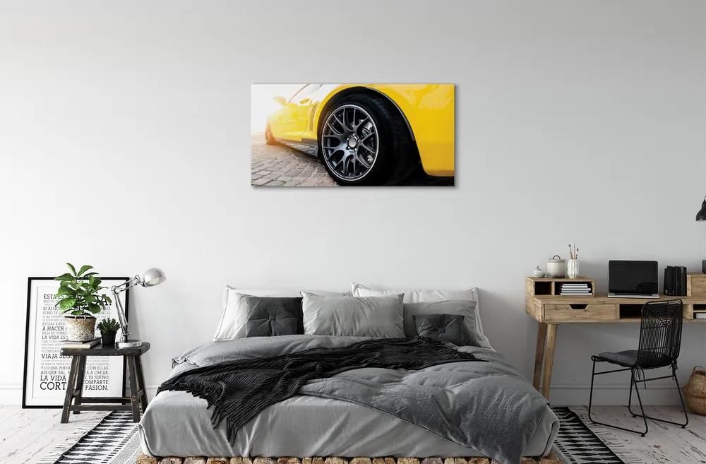 Obrazy na plátně žluté auto 140x70 cm