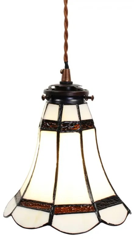 Stropní Tiffany lampa hnědé pruhy BrownLine – 15x115 cm