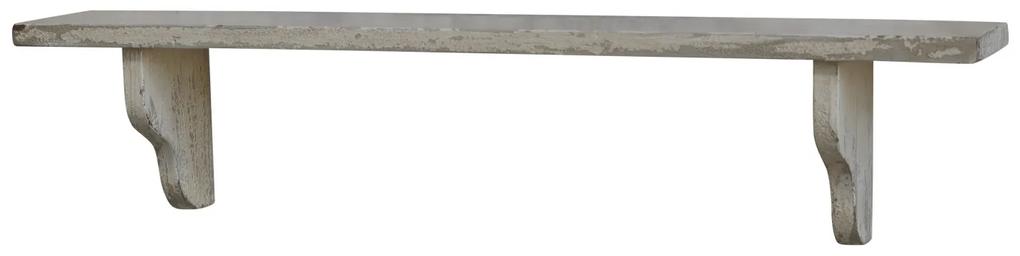 Krémová antik dřevěná nástěnná polička Malie unique - 80*12*17cm