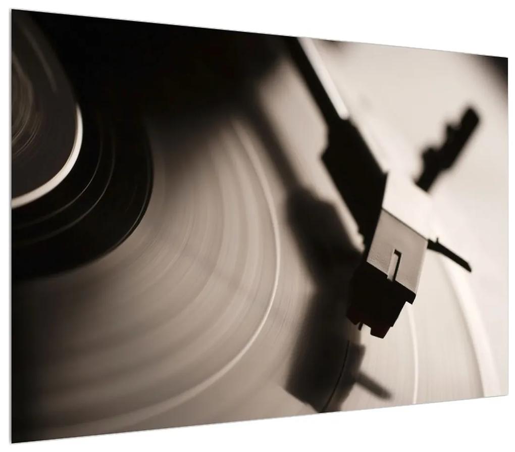 Detailní obraz gramofonové desky (100x70 cm)