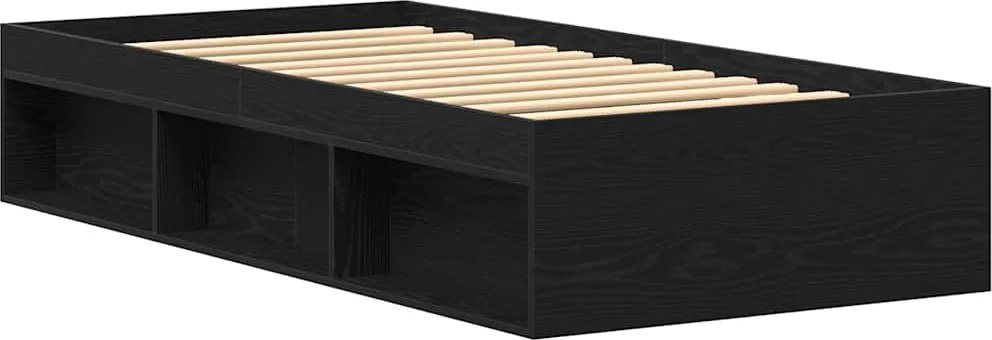 Rám postele bez matrace černý dub 75x190 cm kompozitní dřevo 3329311