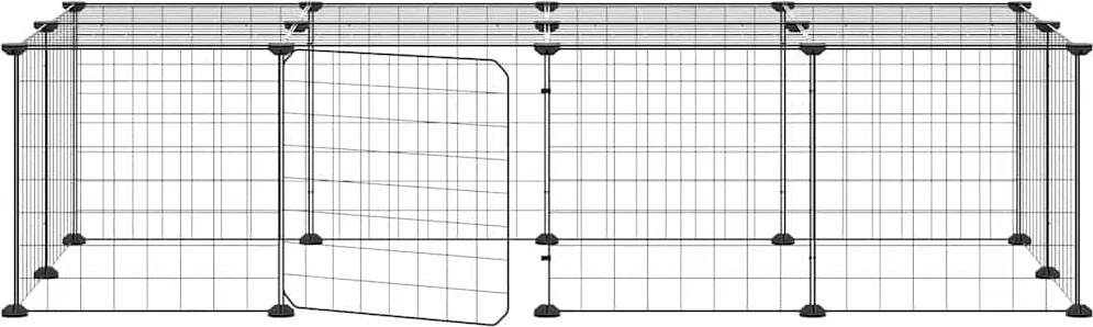 20panelová ohrádka pro zvířata s dvířky černá 140 x 70 x 35 cm ocel 3114055