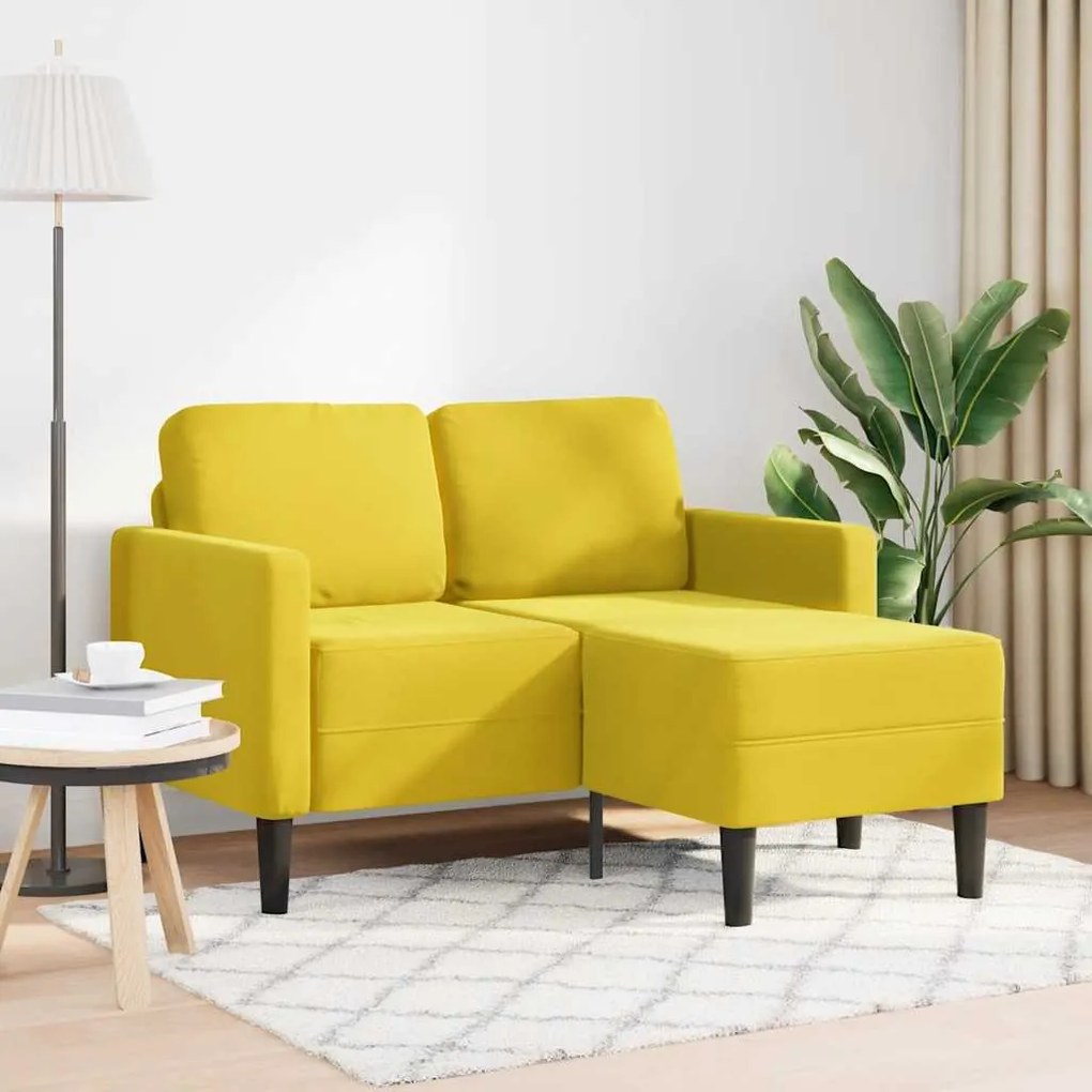 vidaXL Dvoumístná pohovka s lehátkem ve tvaru L 125 cm samet [4107072] Barva: Tmavě šedá