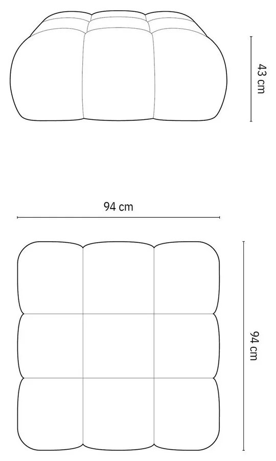 Oranžová modulární podnožka z textilie bouclé Bellis – Micadoni Home