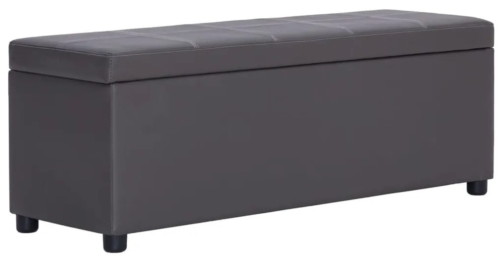Lavice s úložným prostorem 116 cm šedá umělá kůže 281312