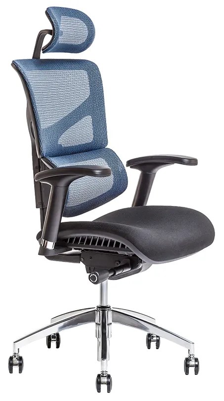 Kancelářská židle MEROPE SP - s podhlavníkem, IW-04, modrá