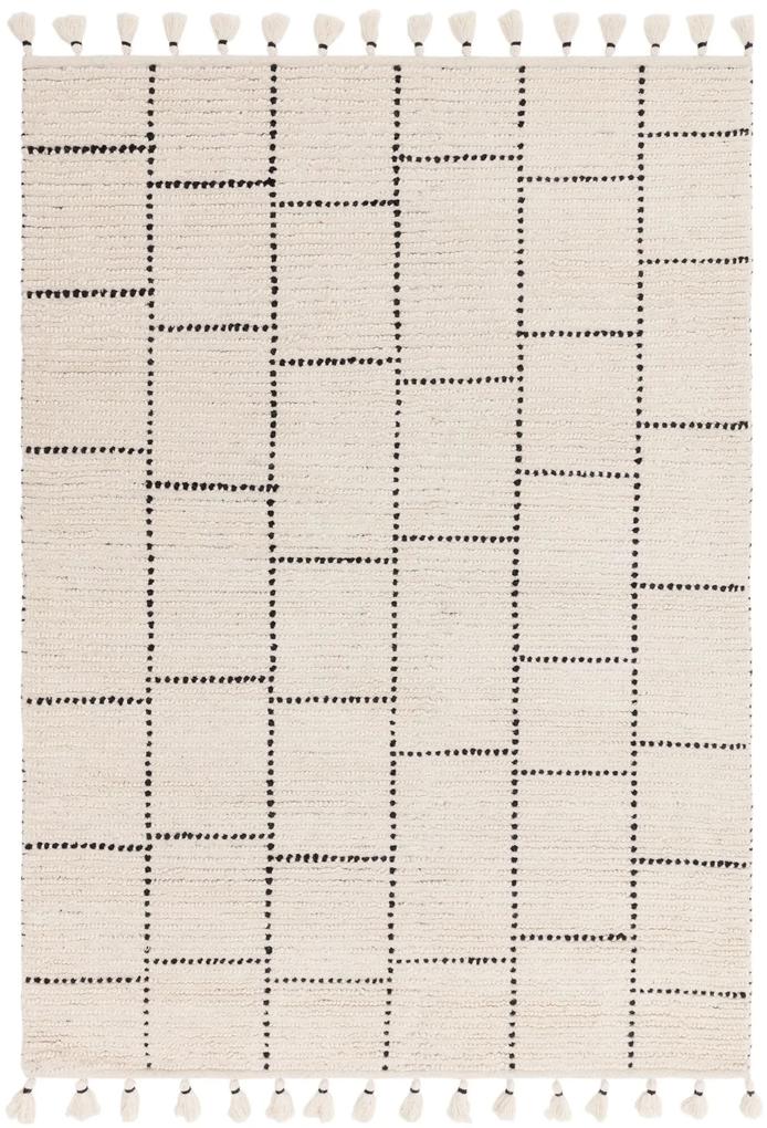 Tribeca Design Kusový koberec Livan Cream Black Tile Rozměry: 120x170 cm