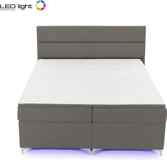 Postel Boxspring Amadeus + LED 200x180, béžová (látka - bao 13)