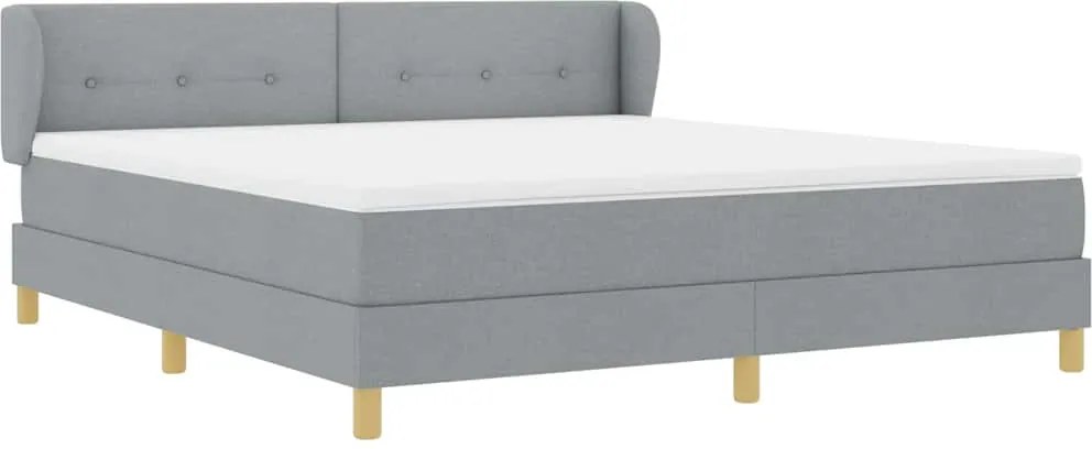Postel s boxspringem s čelo Světle šedá 180 x 200 cm textil 3340227