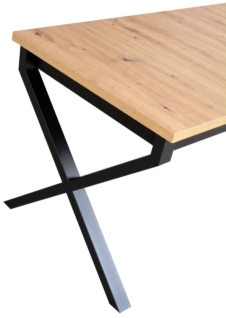 Jídelní stůl Paco 1 Zvolte barvu horní desky: Wotan, Zvolte barvu nožek: Černá