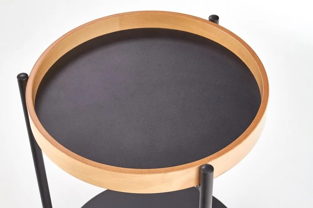 Konferenční stolek- ROLO- Černý / Přírodní dub