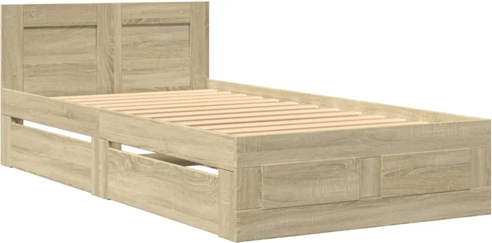 Rám postele s čelem dub sonoma 90 x 190 cm kompozitní dřevo 3295613