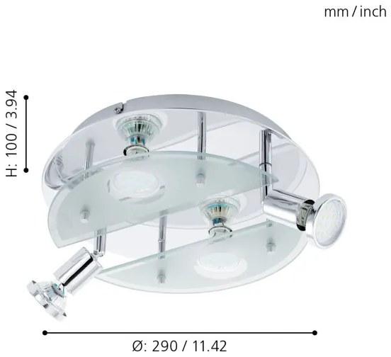 EGLO 93085 - LED Stropní svítidlo CABO 1 4xGU10/3W