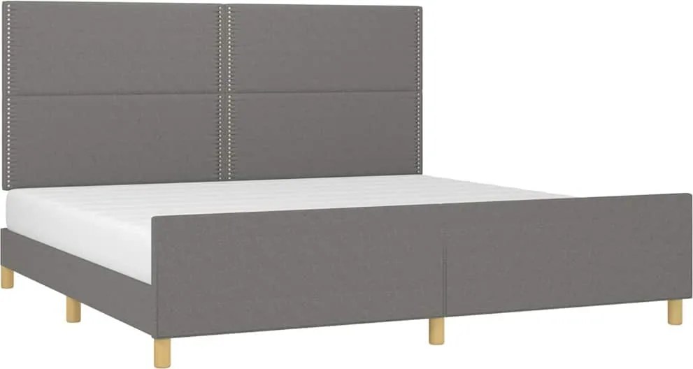 Rám postele bez matrace tmavě šedý 200 x 200 cm textil 3125001