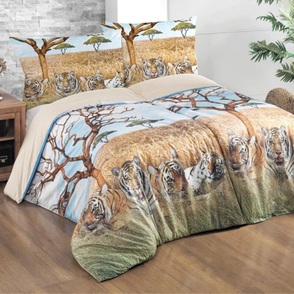 Povlečení bavlněné 3D Safari: Standardní set jednolůžko obsahuje 1x 200x140 + 1x 90x70