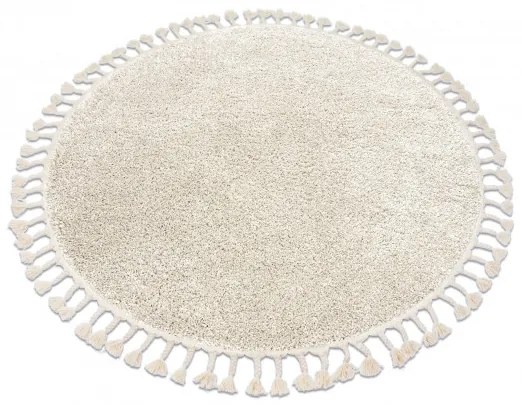 Dywany Łuszczów, Kusový koberec Berber 9000 cream kruh, 120x120 (průměr) kruh, bílá, ložnice