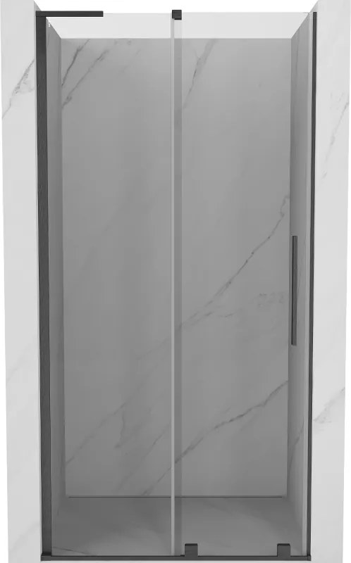 Mexen Velar L, posuvné sprchové dveře do otvoru 100 cm, 8mm čiré sklo, grafit broušený, 871-100-003-01-66