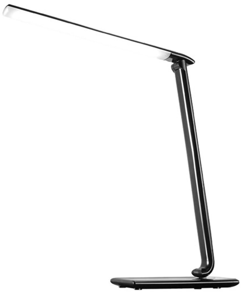 SOLIGHT LED stolní lampička stmívatelná, 12W, volba teploty světla, USB, černý lesk WO37-B
