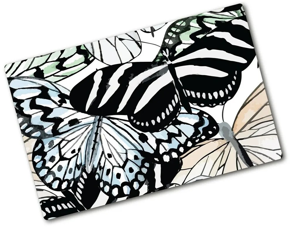 Wallmuralia Kuchyňská deska skleněná Motýle 80x52 cm
