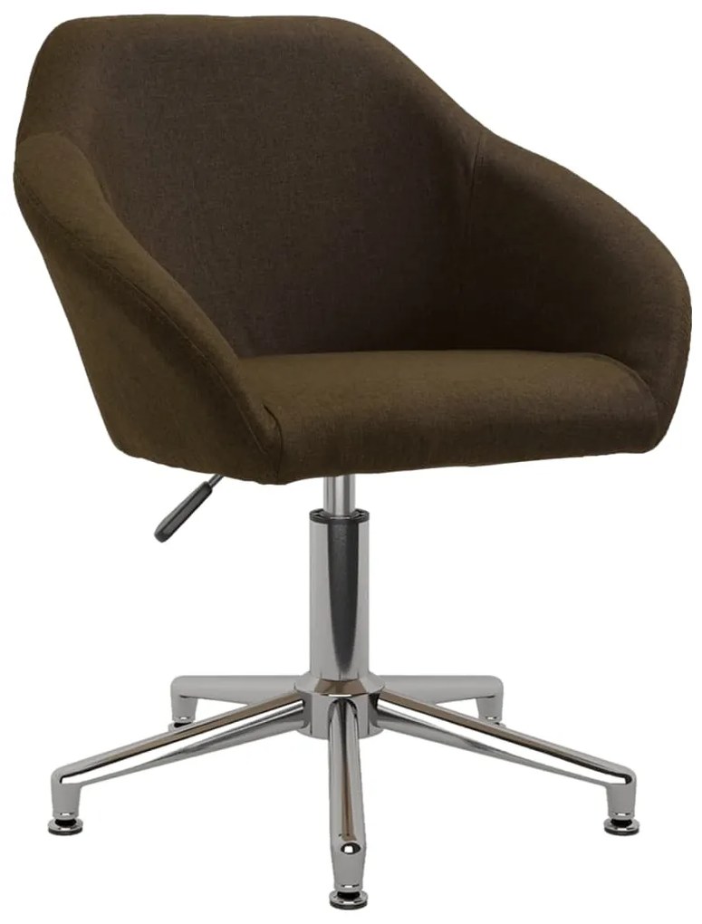 330513 vidaXL Otočná kancelářská židle tmavě hnědá textil
