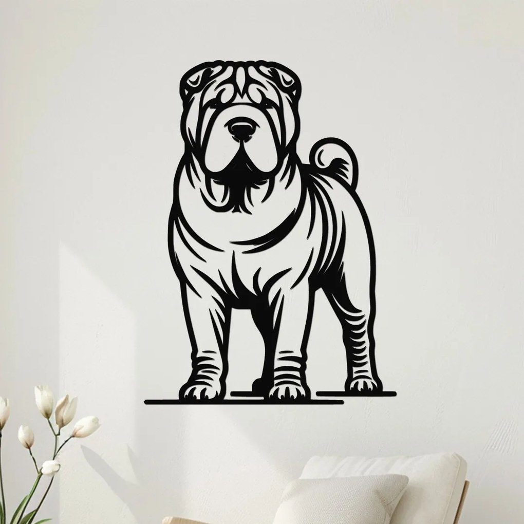 dřevo života Dřevěný obraz psa SHAR PEI Zvolte rozměr (cm): 29x40, Zvolte barvu dekoru: Buk