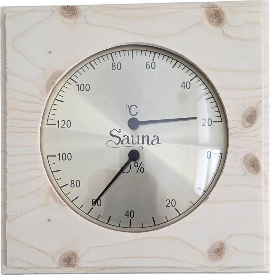 Sawo finland Sawo teploměr a vlhkoměr do sauny čtverec smrk