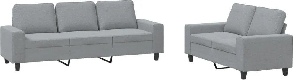 2dílná sedací souprava světle šedá textil 3201898