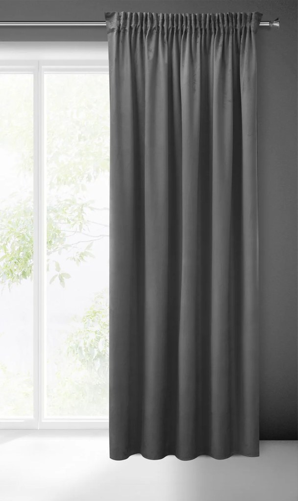 ZATEMŇOVACÍ ZÁVĚS NA PÁSCE PIERRE CARDIN SIBEL 140X270 CM ŠEDÁ