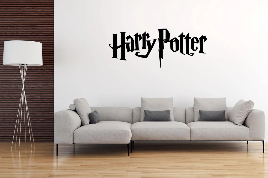 Lepy.cz Samolepka na zeď Harry Potter - nápis Velikost (šířka x výška): 50x20cm, Barevná varianta: Bílá