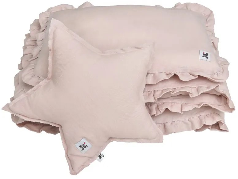 Lněné povlečení do postýlky DUSTY PINK, vel. M