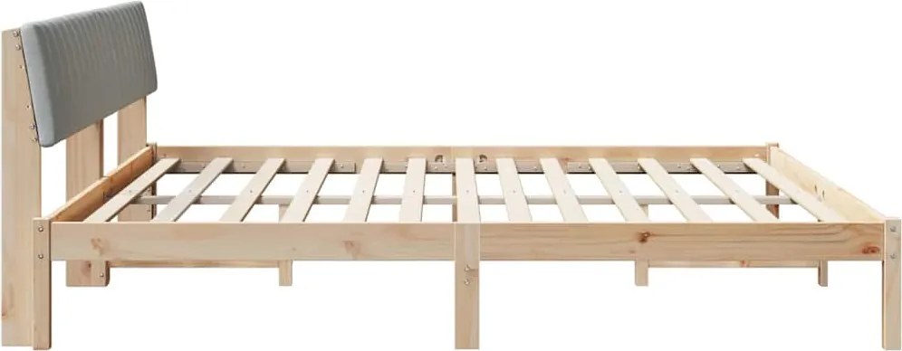 Rám postele s čelo Hnědá a světlá šedá 200 x 200 cm 3394348