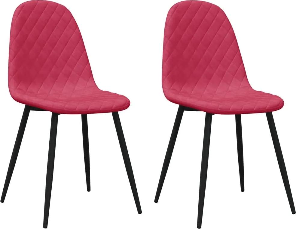vidaXL Jídelní židle 2 ks samet [325645] Barva: vínová červená