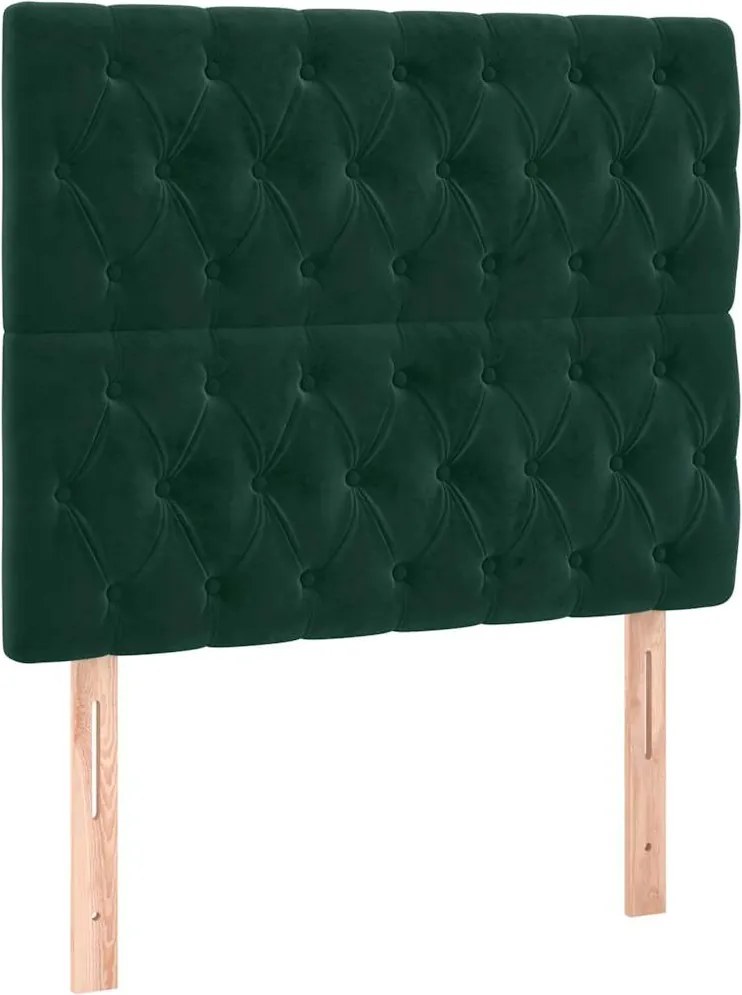 Čelo postele tmavě zelené 100x7x118/128 cm sametové 3116713